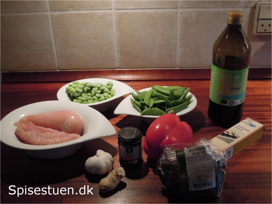 Wok med kylling og vilde ris